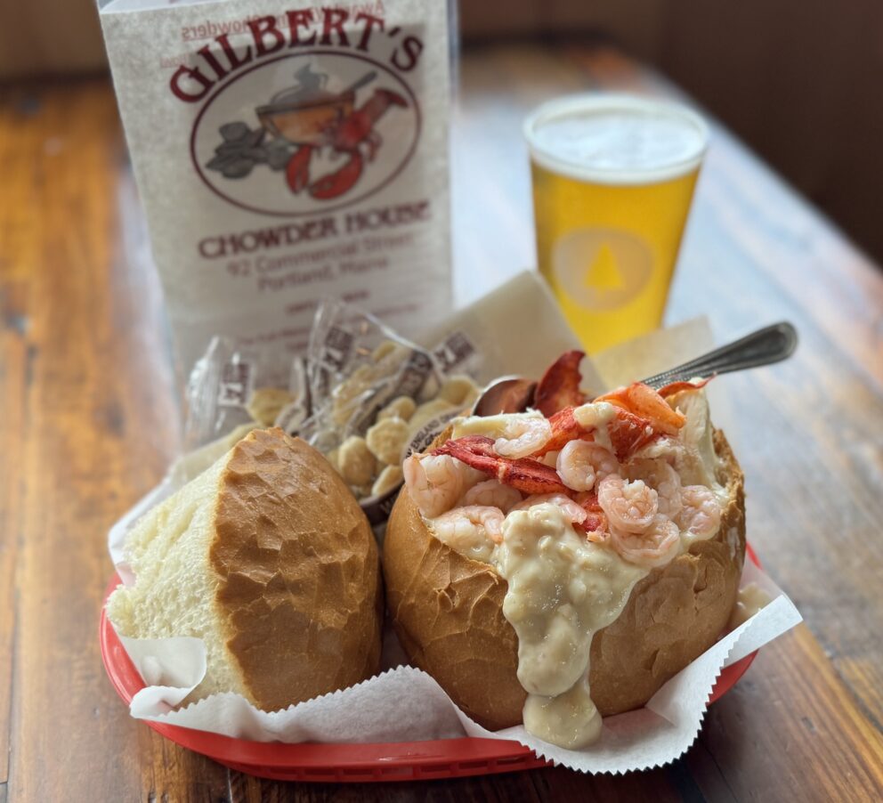 Chowder and Beer. Photo Credit: Gilbert’s Chowder House | Visit Portland