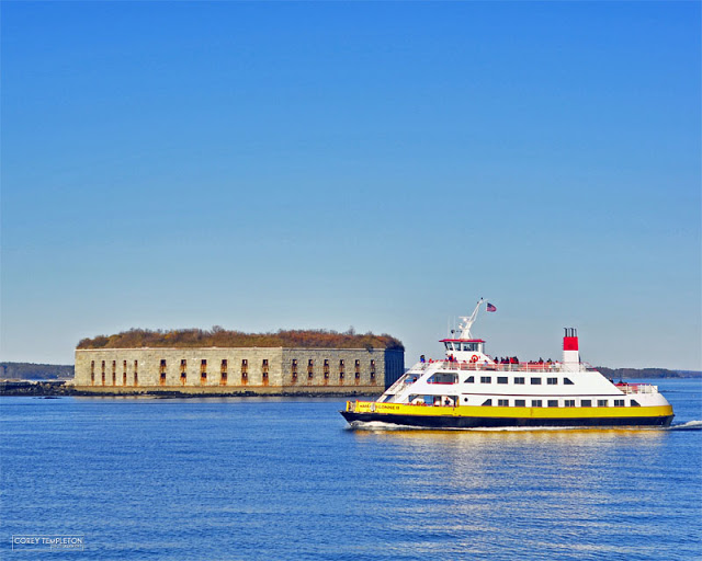 Casco Bay Ferries Passing by Fort Gorges, Photo Credit: Corey Templeton ...